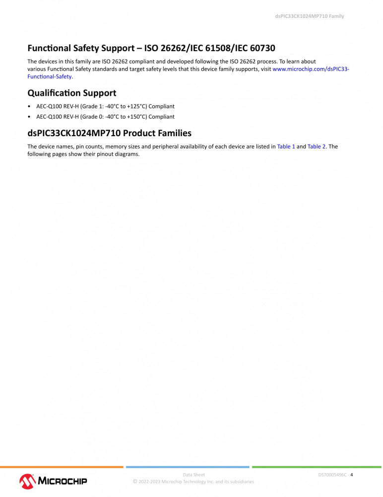 dsPIC33CK1024MP710 datasheet page 4