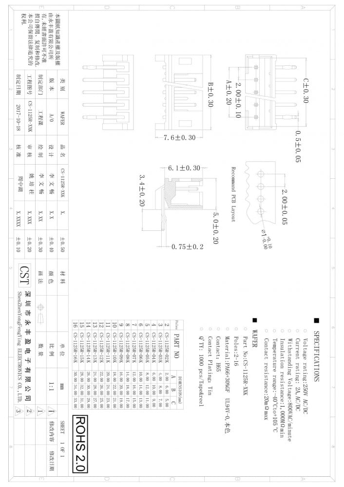 CST CS-1125R-04K product drawing