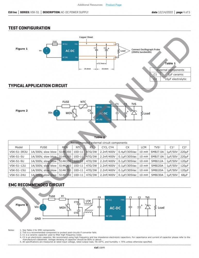 VSK-S1-12U datasheet page 4