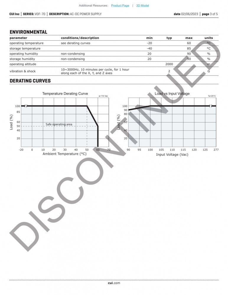VOF-70-24 datasheet page 3