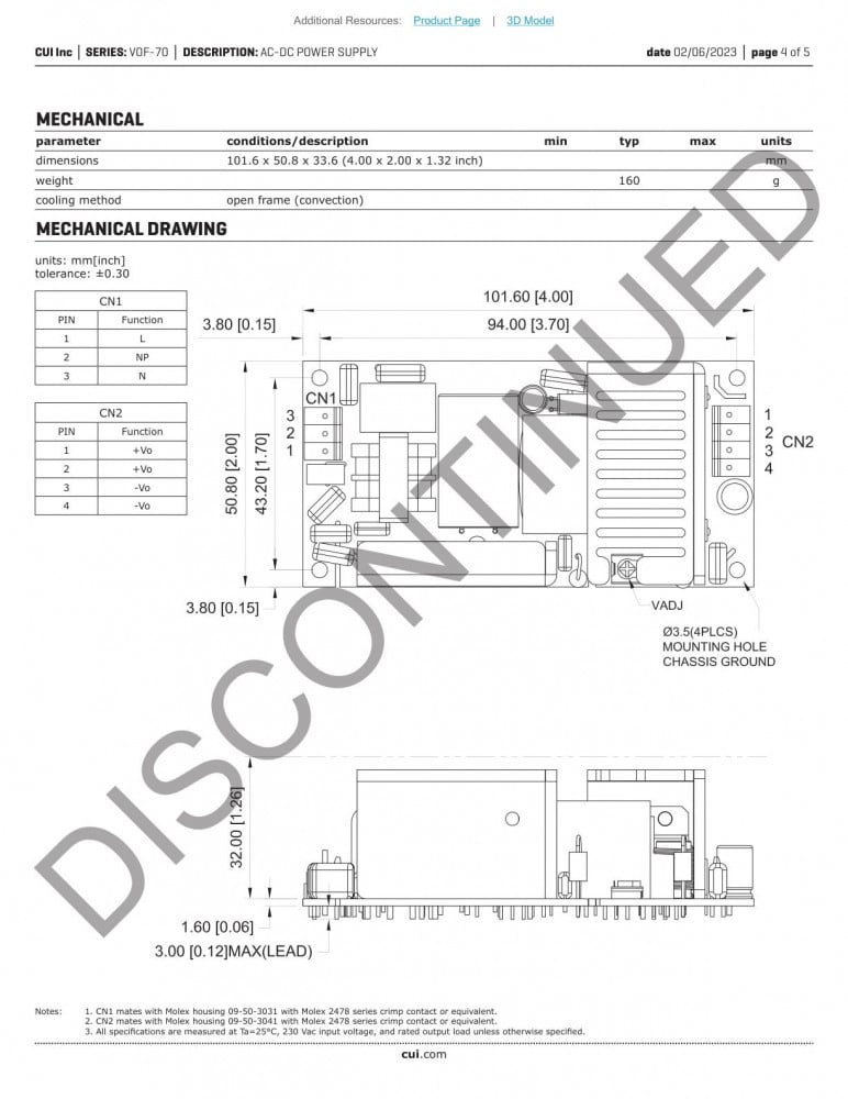 VOF-70-24 datasheet page 4