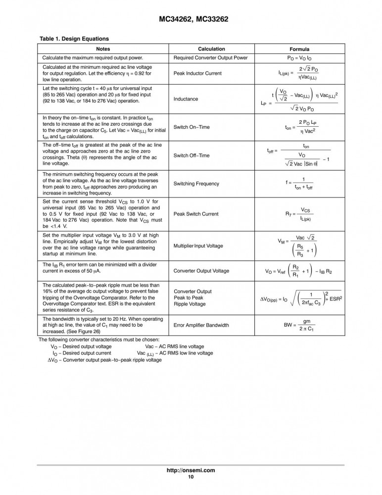 MC33262 datasheet preview, page 10