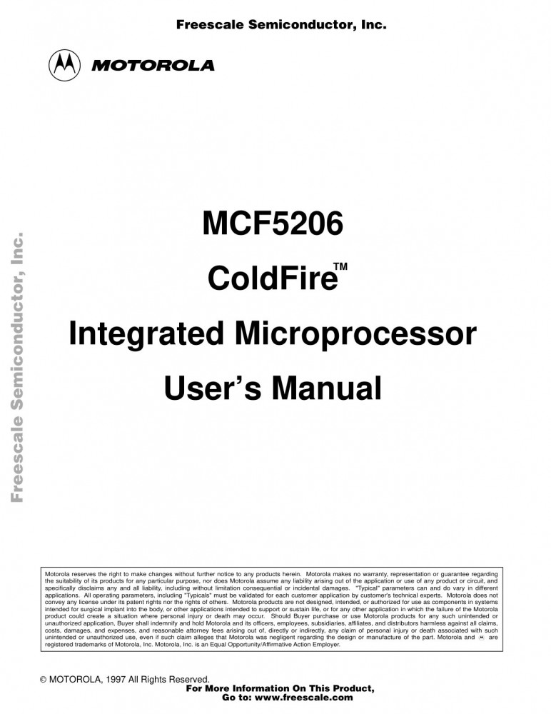 MCF5206 technical manual page 1