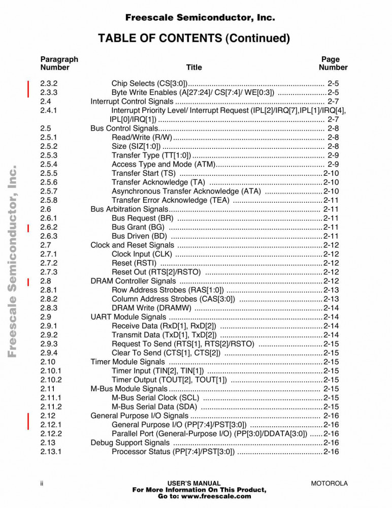MCF5206 technical manual page 7