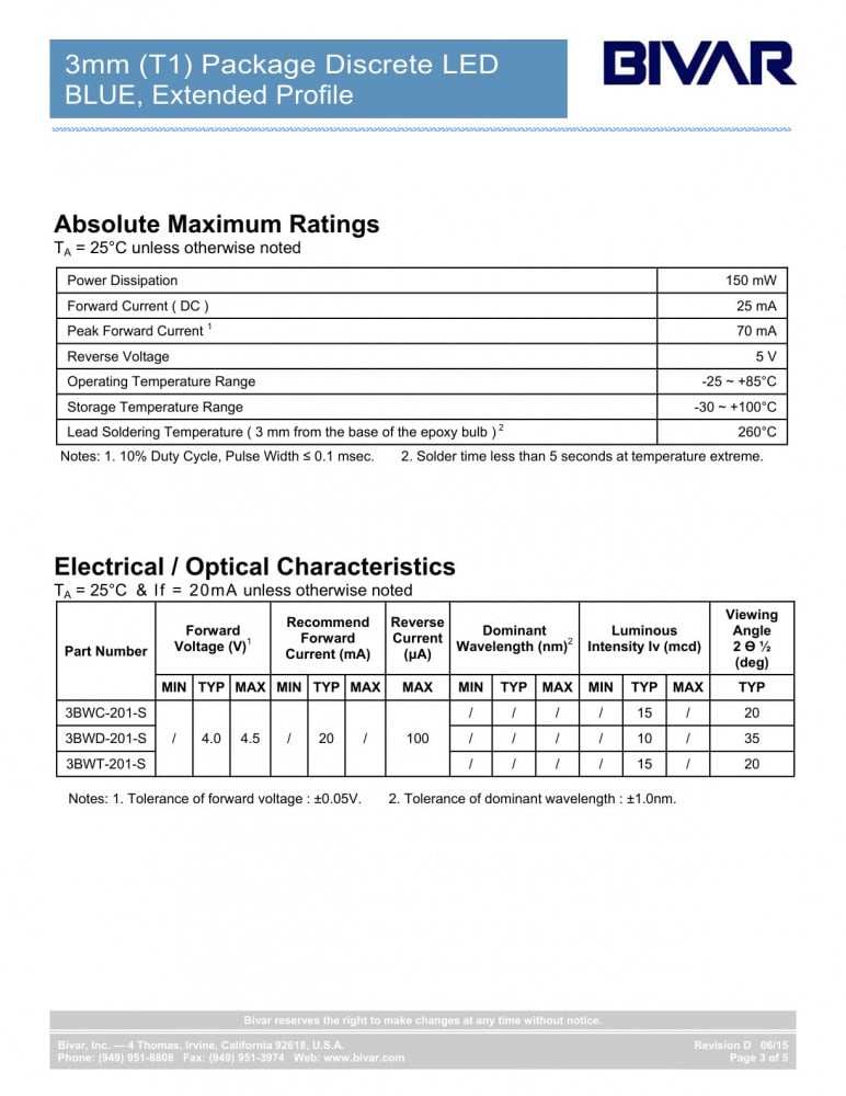 3BWD-201 datasheet page 3