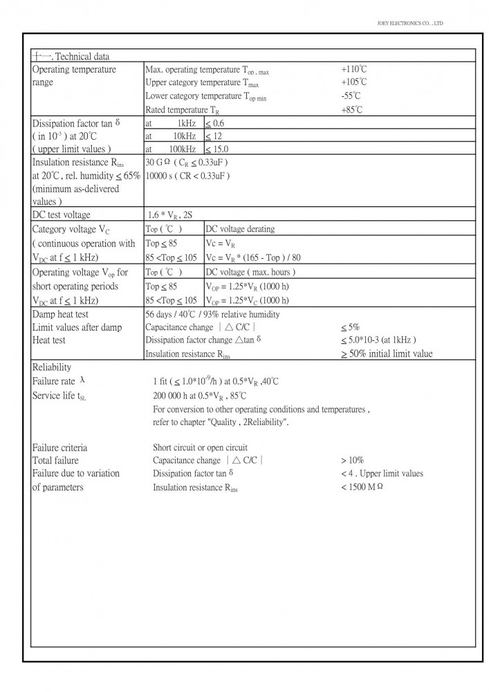 JOEY 4PS specification page 5