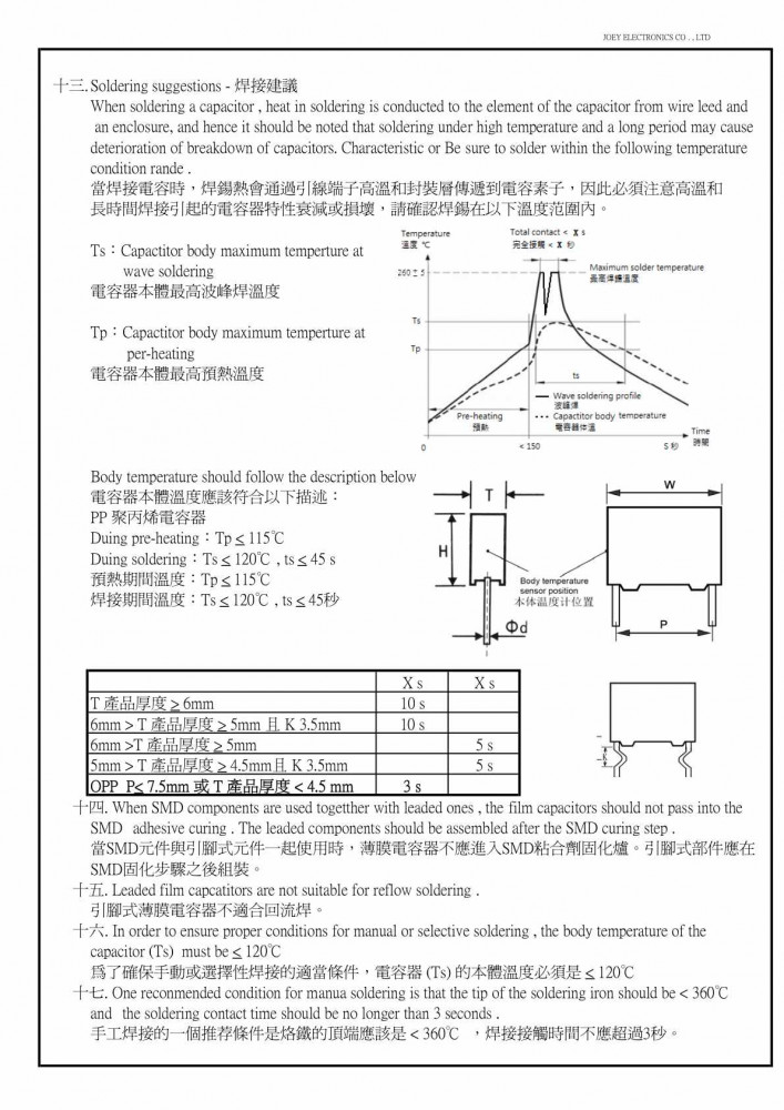 JOEY 4PS specification page 7