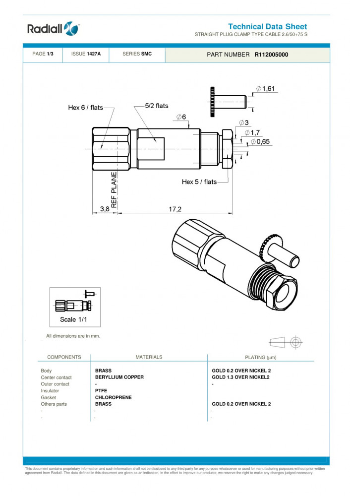 Radiall R112005000 datasheet, page 1