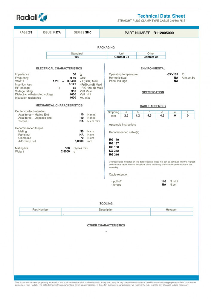 Radiall R112005000 datasheet, page 2