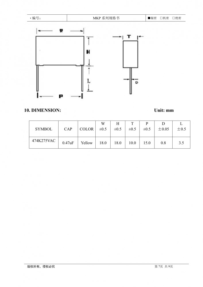 Jimson MKP474K275A18 specification page 7
