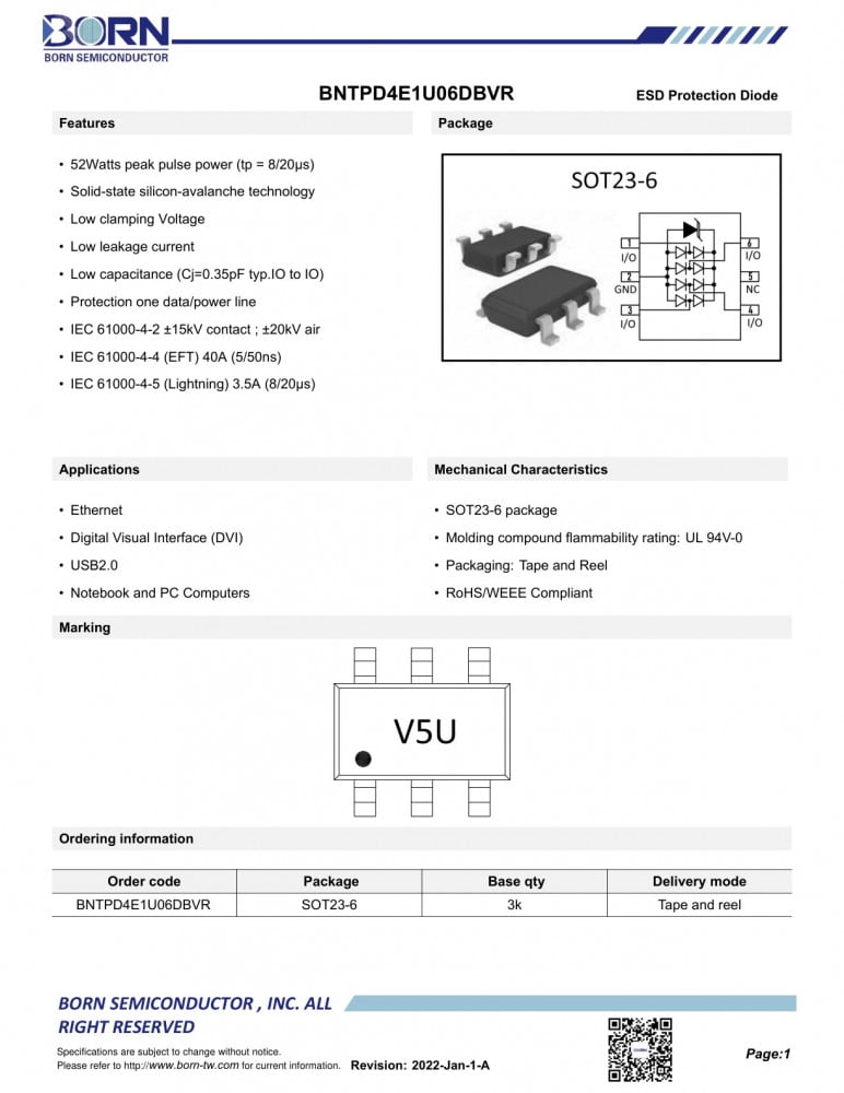 BNTPD4E1U06DBVR datasheet page 1