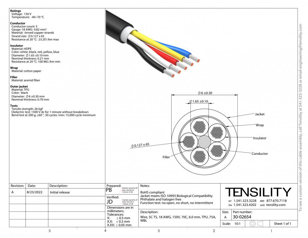 Tensility International 30-02654 product drawing