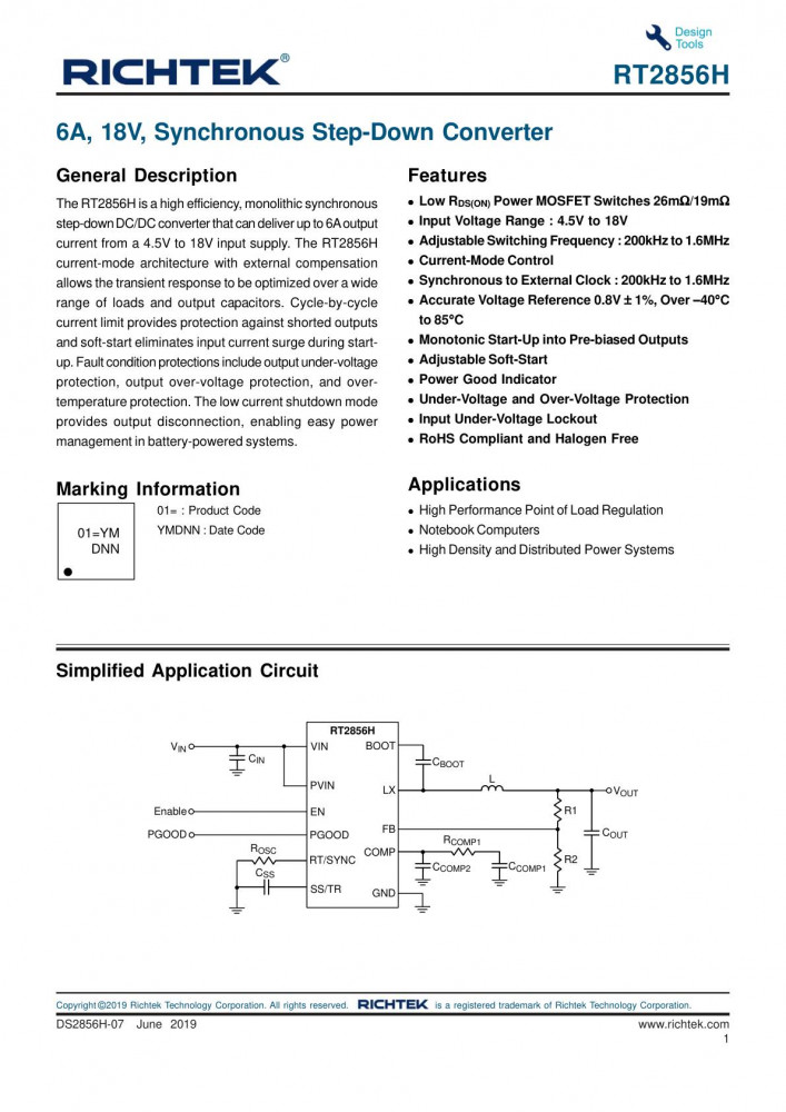 RT2856H datasheet page 1