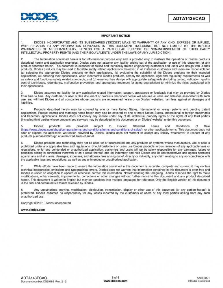 ADTA143ECAQ-7 datasheet page 6