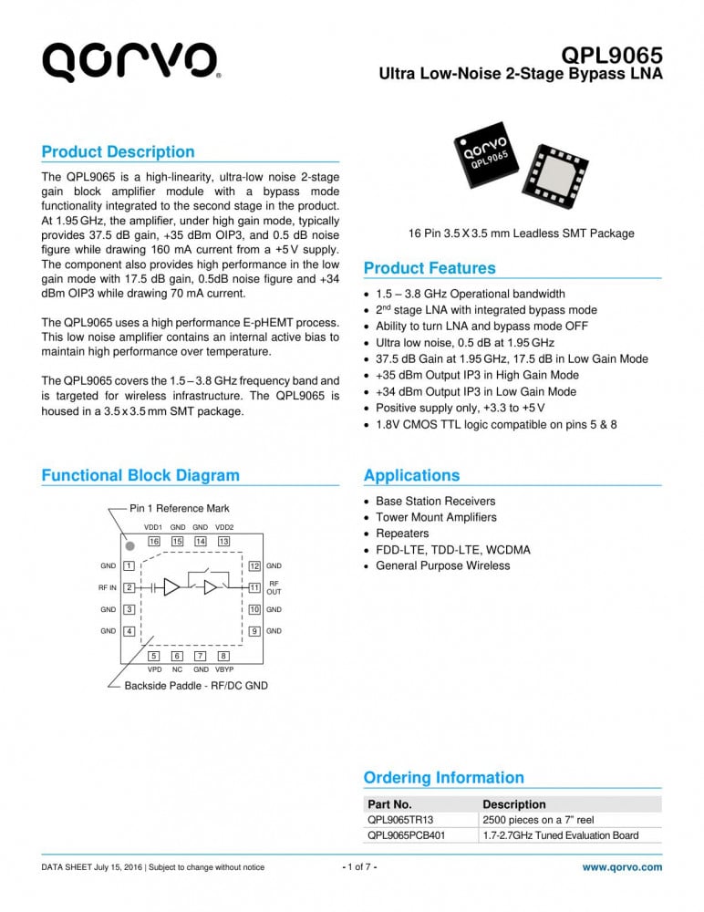 QPL9065 technical document page 1