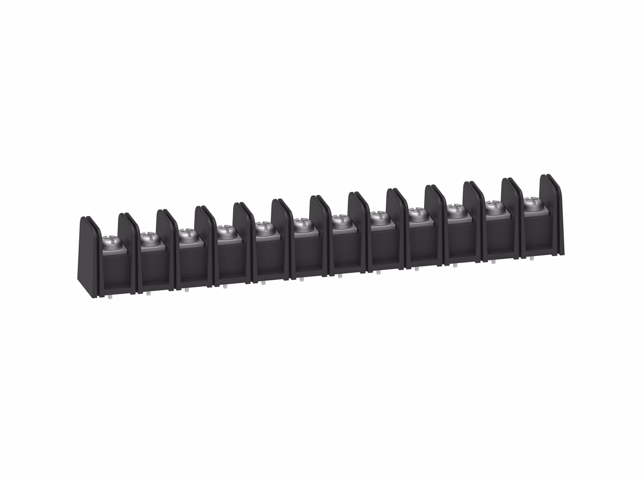 11.13mm Pitch, Single Row, Dual-Barrier Terminal Strip, without Mounting Ends, Black, 2 Circuits