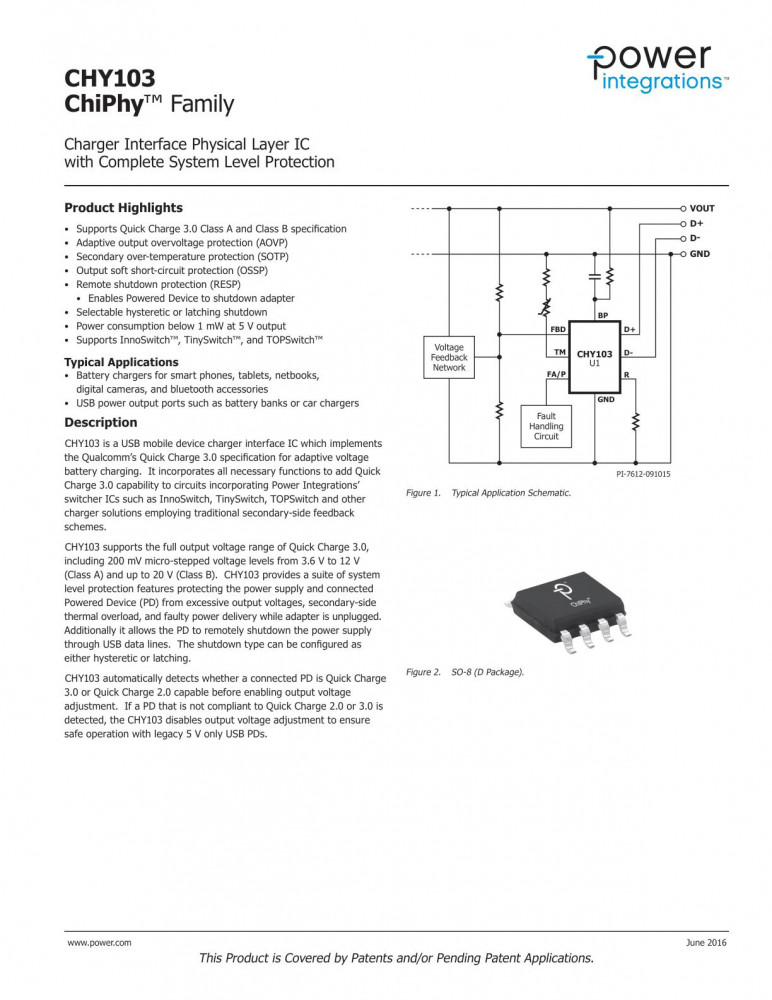 CHY103D-TL technical document page 1