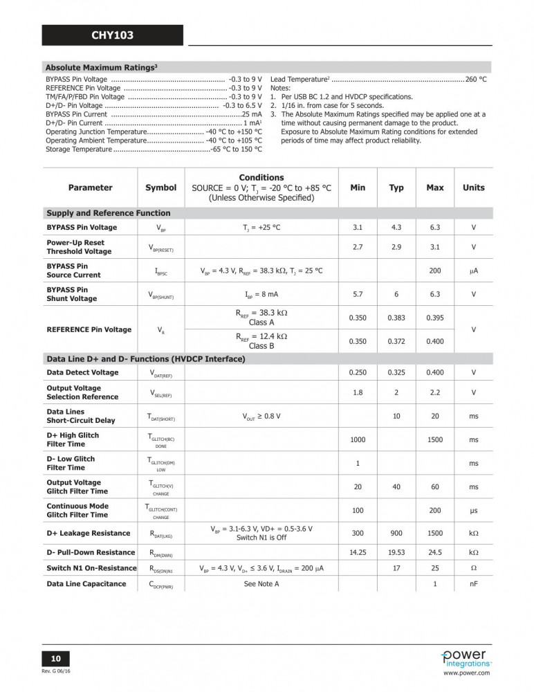 CHY103D-TL technical document page 10