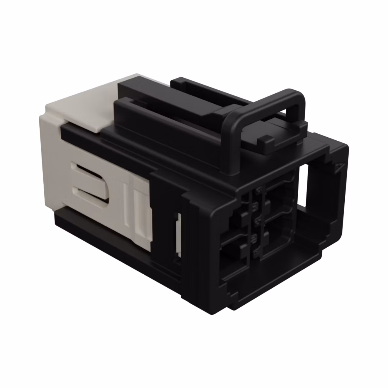 MX150 Pass-Through Unsealed Receptacle, Dual Row, 6 Circuits, Stackable, Keying Option A, UL 94 HB, Black Housing for sale