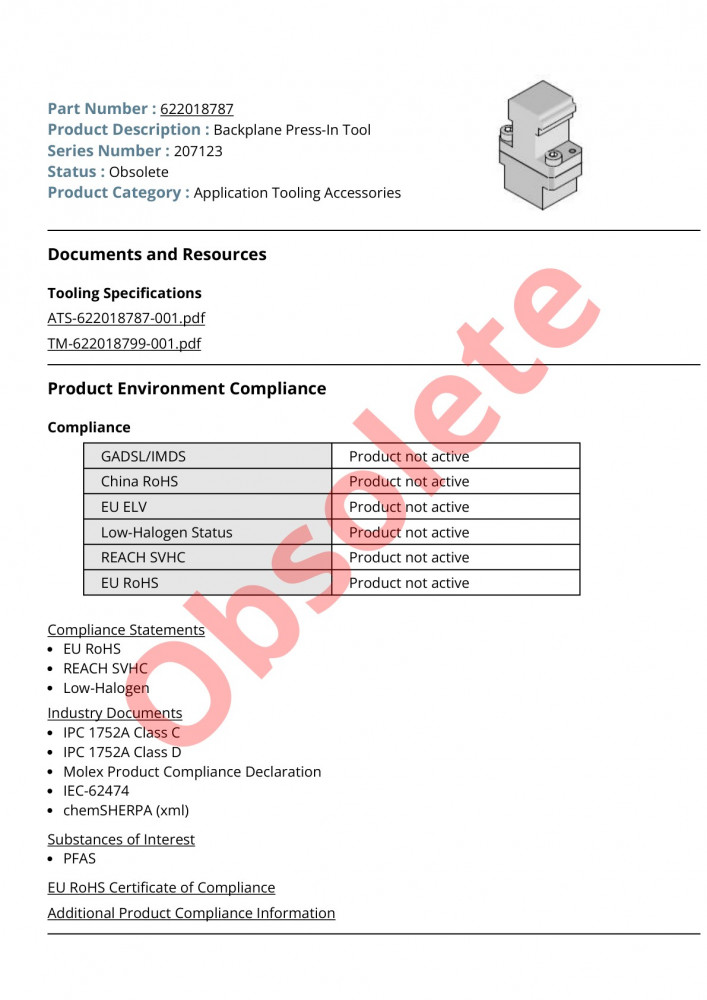 Molex tooling documentation preview, page 1