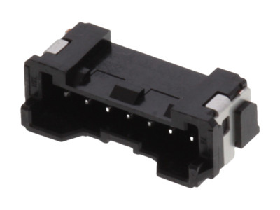 2.00mm Pitch, Micro-Lock Plus PCB Header, Single Row, Vertical, Surface Mount, Matte Tin Plating, Positive Lock, 6 Circuits, Low-Halogen, Black