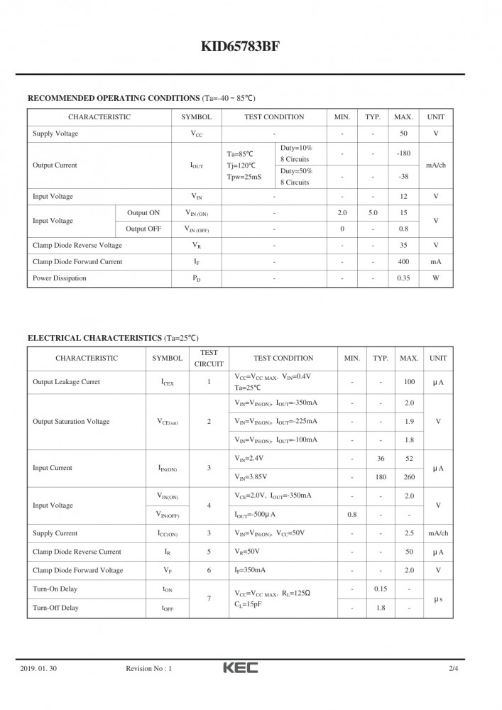 KID65783BF-EL/P datasheet page 2