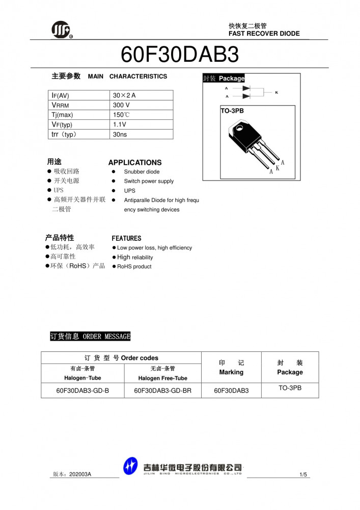 60F30DAB3 datasheet page 1