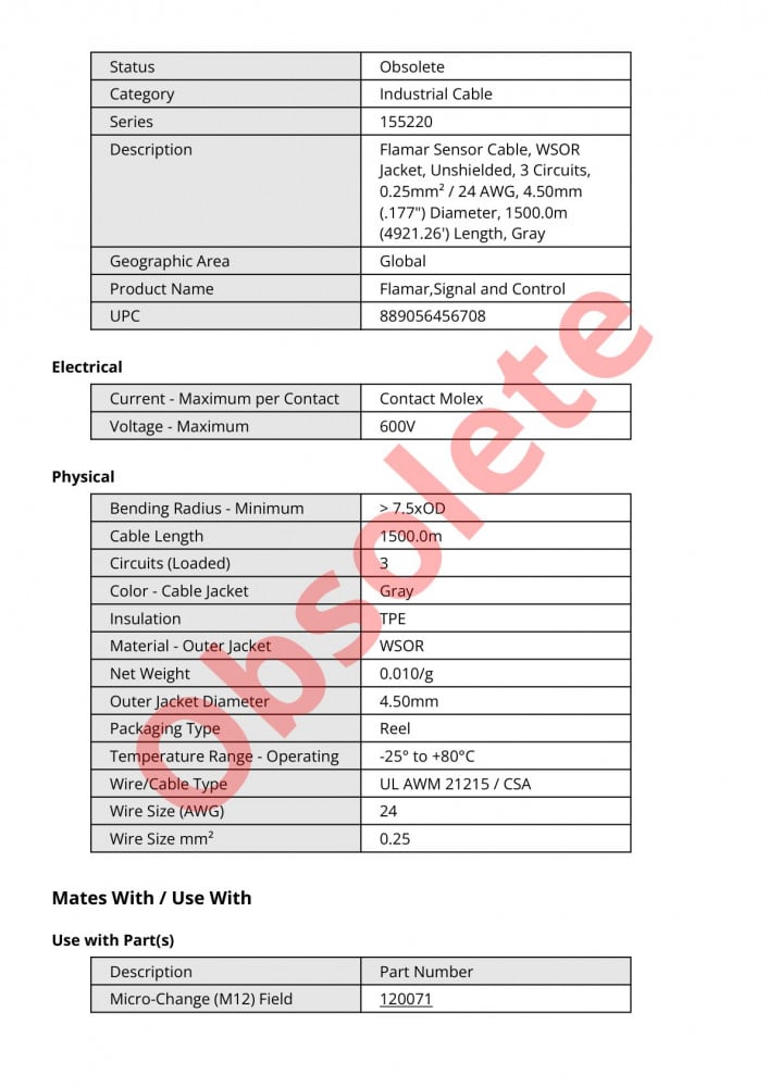 Technical document image 2 for MOLEX 1552200006