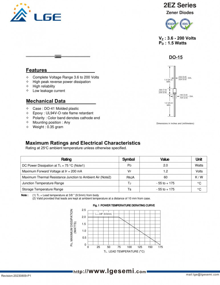 LGE 2EZ24D5 datasheet page 1