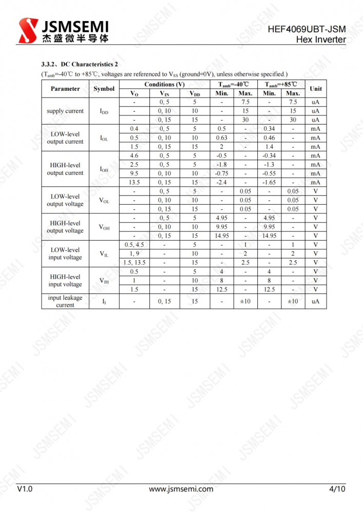 HEF4069UBT-JSM datasheet page 4