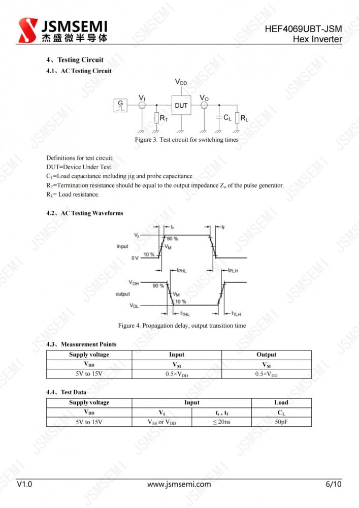 HEF4069UBT-JSM datasheet page 6