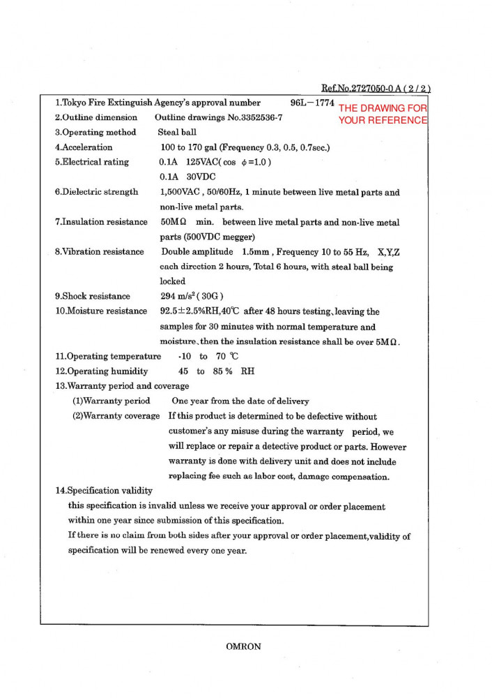 D7H-B2 specification and drawing page 2