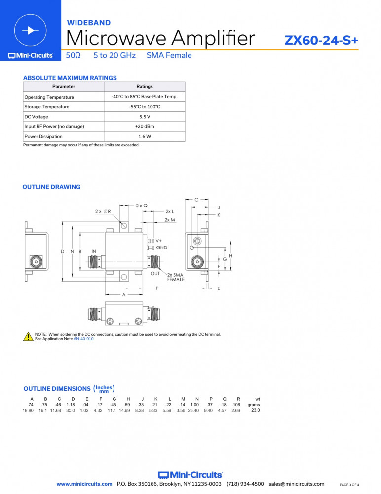 ZX60-24-S+ technical document page 3