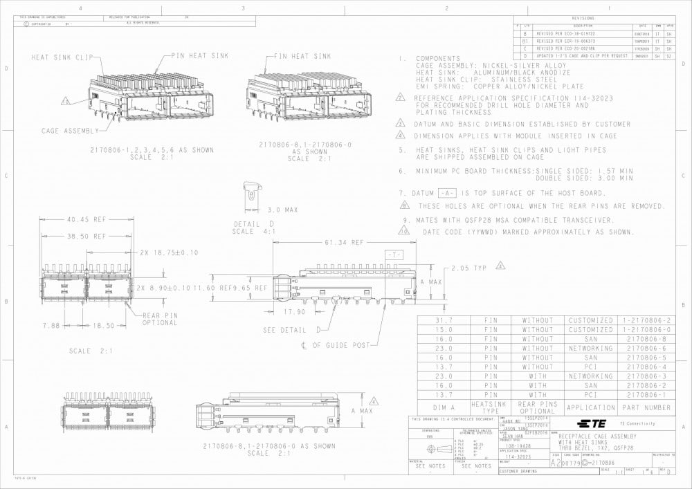 TE Connectivity 2170806-1 drawing sheet 1