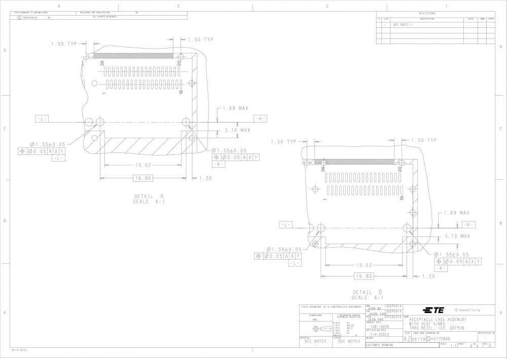 TE Connectivity 2170806-1 drawing sheet 6