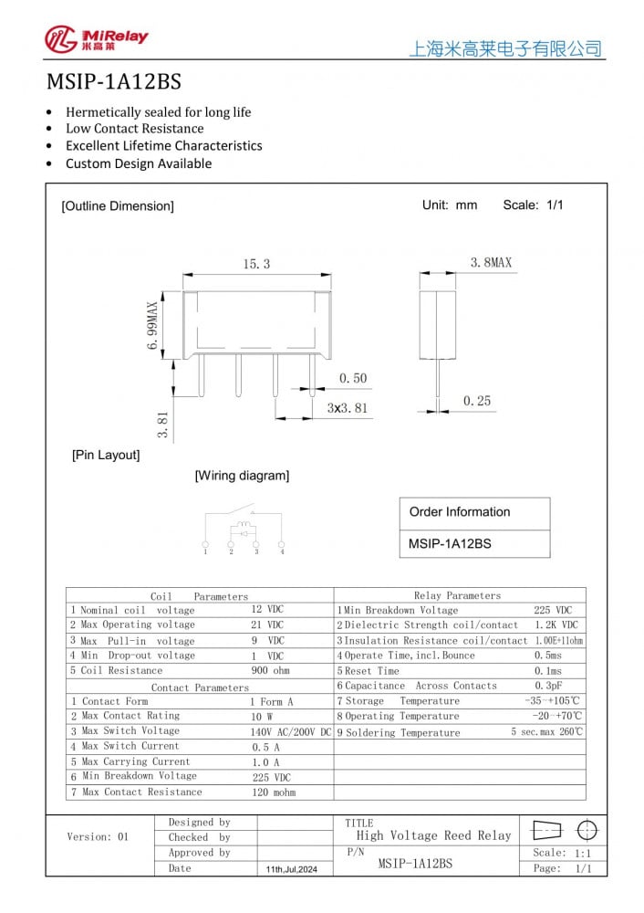 MSIP-1A12BS technical datasheet page