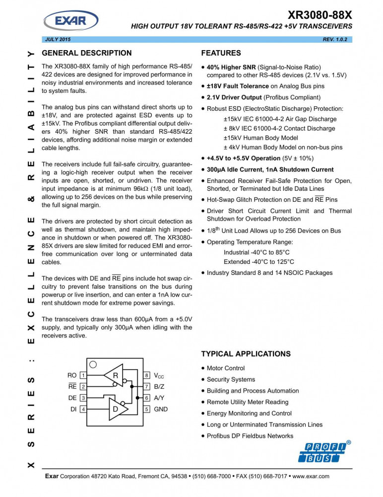 XR3087XID-F datasheet page 1
