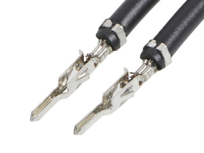 Pre-Crimped Lead Mini-Fit Jr. Male-to-Mini-Fit Jr. Male, Tin (Sn) Plating, 75.00mm Length, 16 AWG, Black for sale