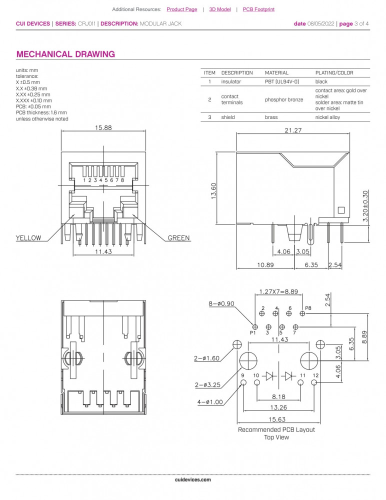 CRJ011-ML3-TH datasheet page 3