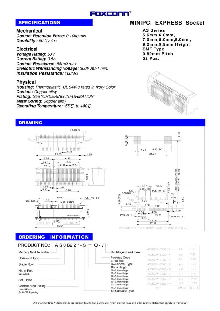 FOXCONN AS0B221-S99Q-7H technical document
