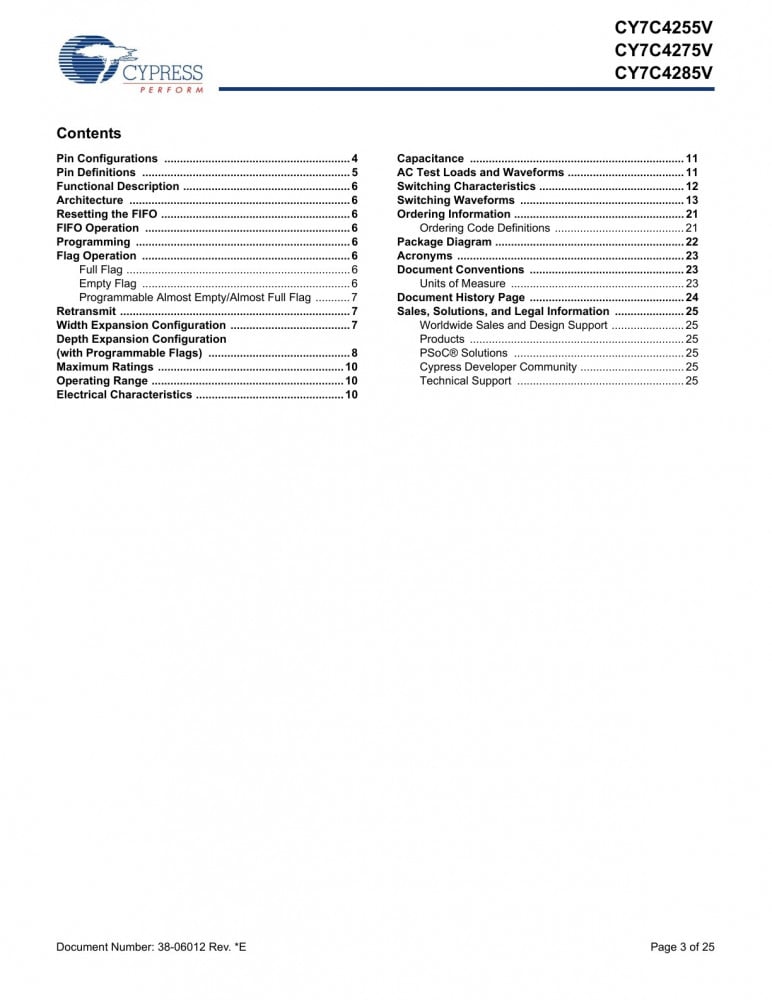 CY7C4285 datasheet page 3