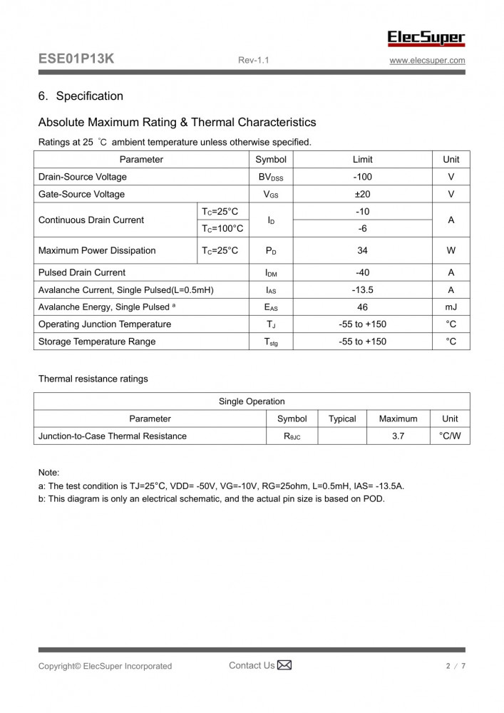 ESE01P13K datasheet page 2