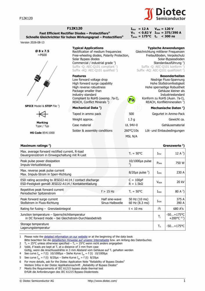 F12K120 technical document page 1