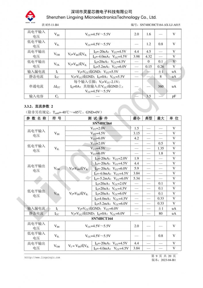 SN74HCT164PWR(LX) datasheet page 9