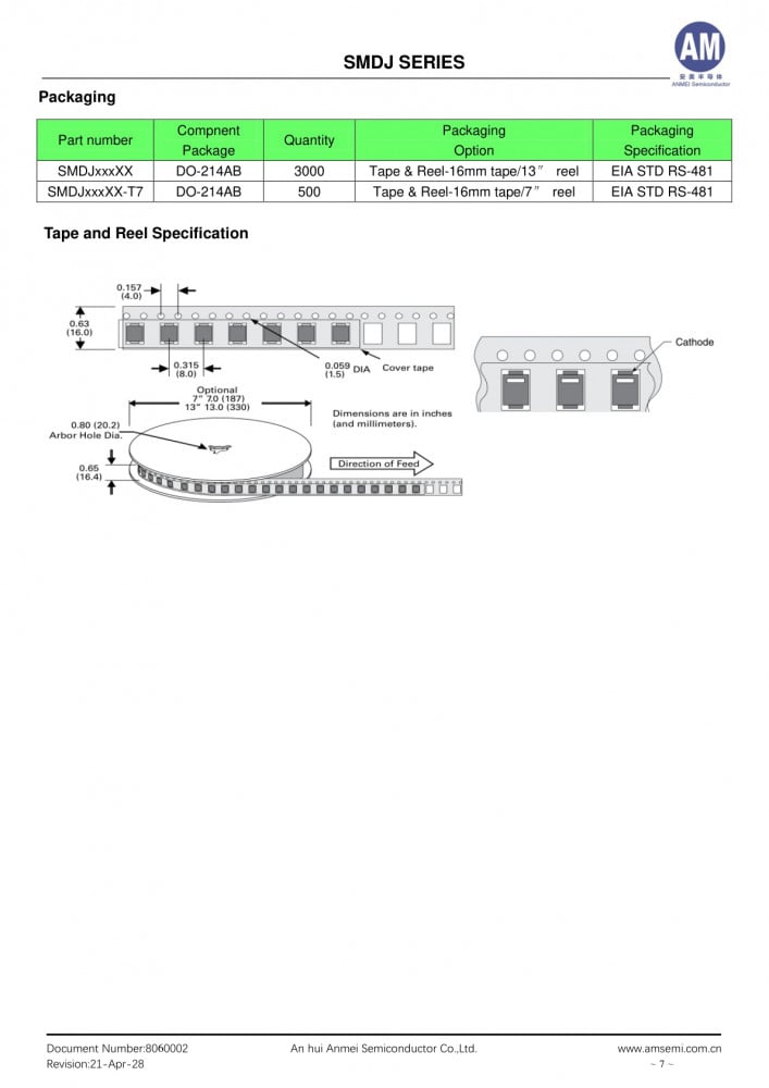 amsem SMDJ transient suppressor datasheet page 7