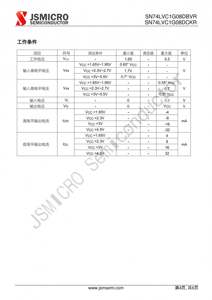 SN74LVC1G08DBVR-JSM datasheet page 4