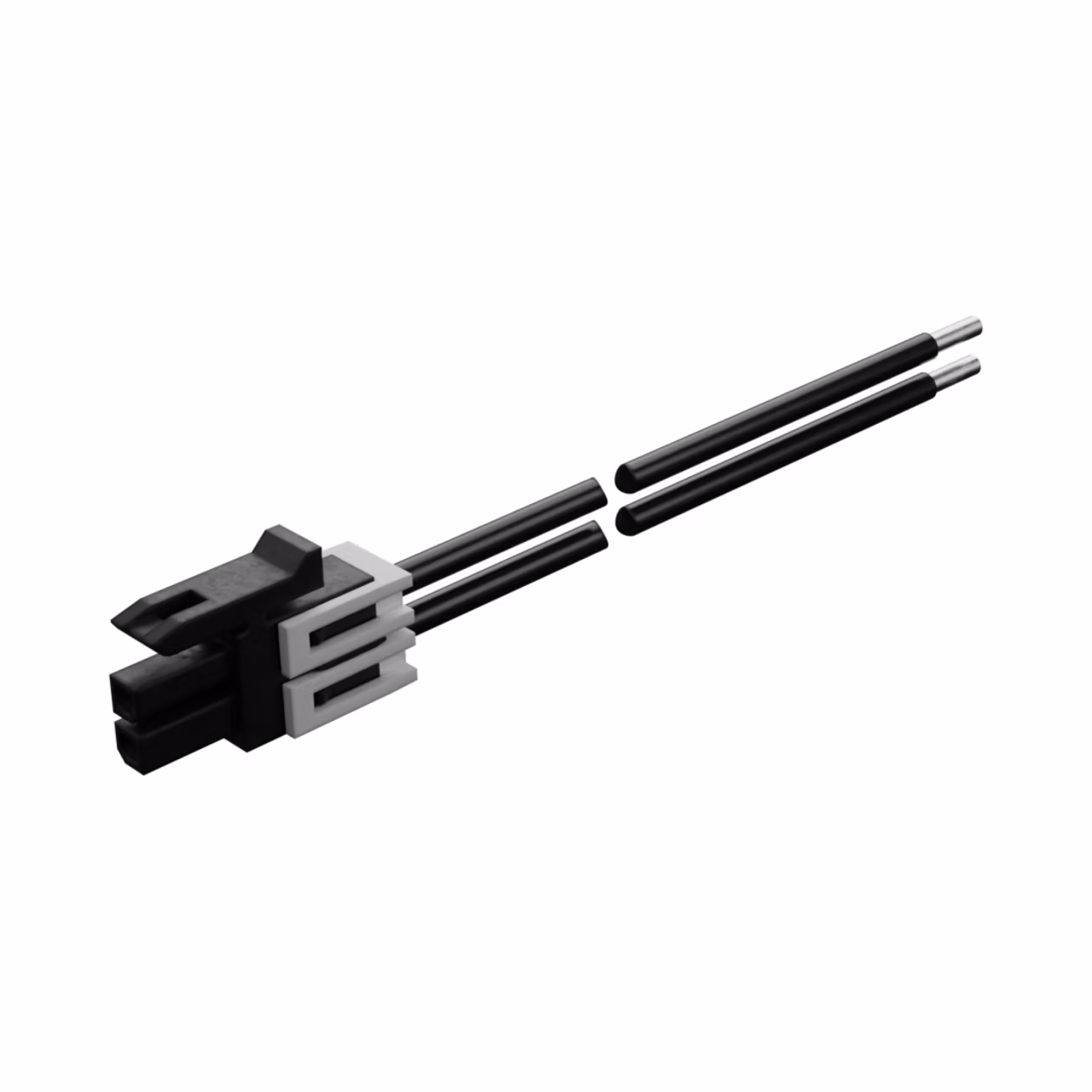Micro-Fit+ Female-to-Pigtail Off-the-Shelf (OTS) Cable Assembly, Dual Row, 600.00mm Length, Tin (Sn) Plating, 2 Circuits, Black for sale