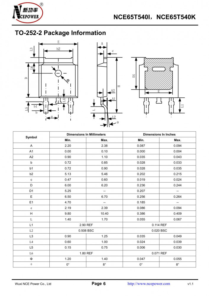 NCE65T540K datasheet page 6