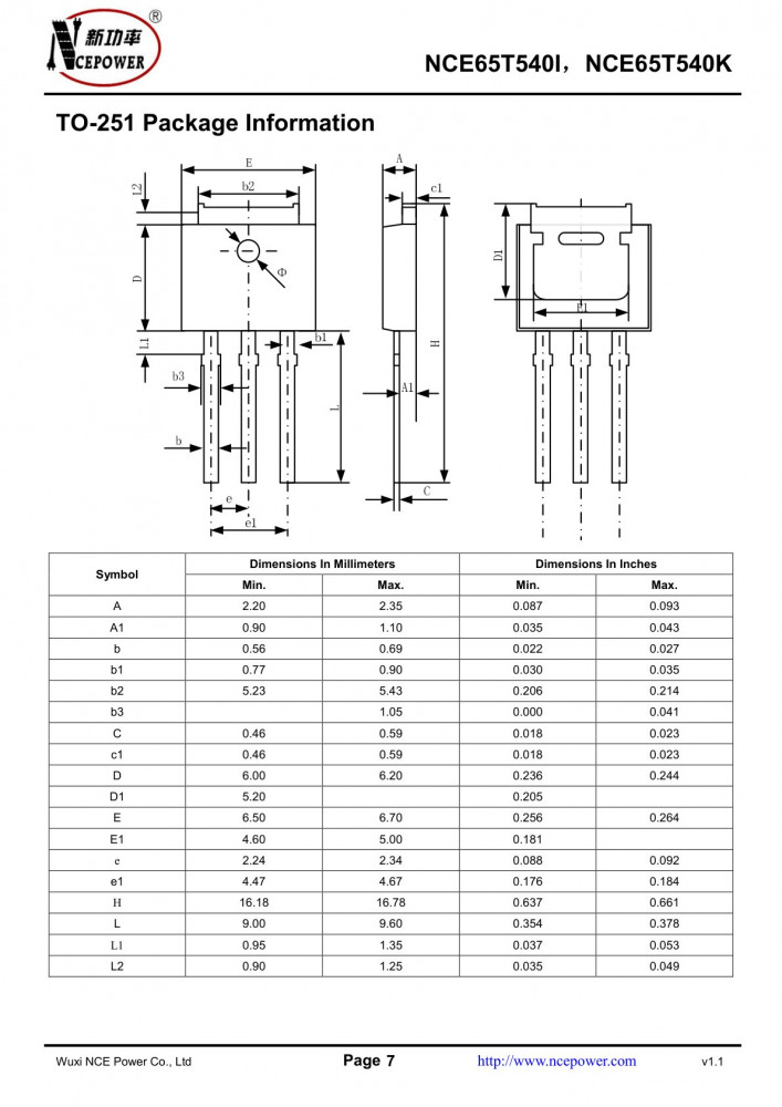 NCE65T540K datasheet page 7