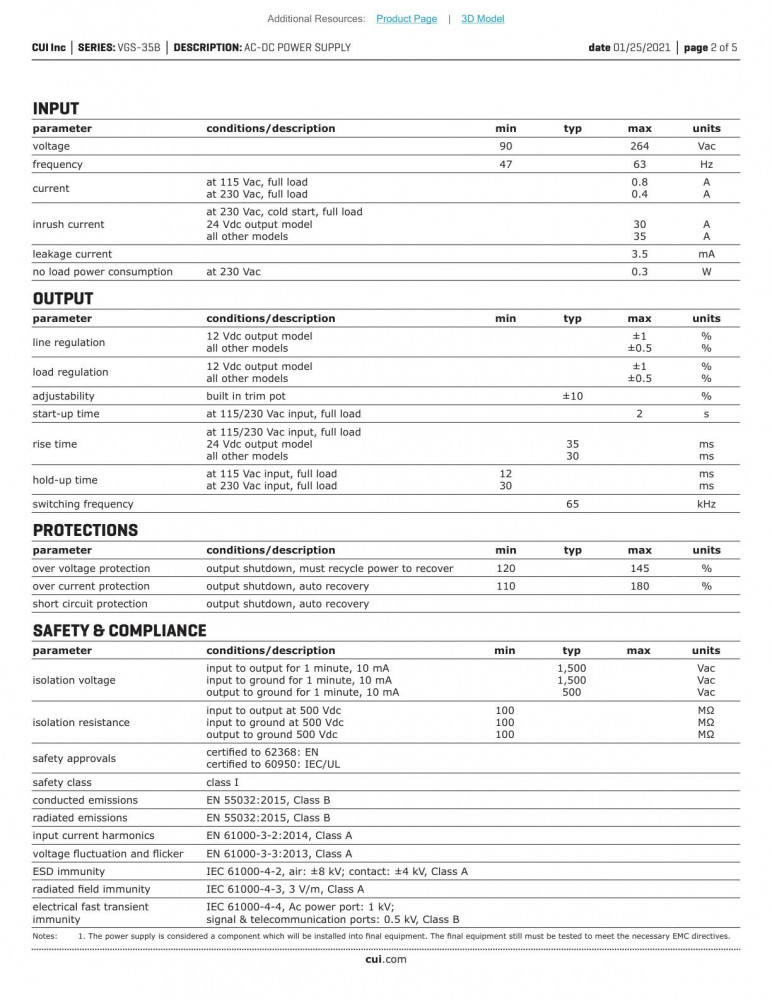 VGS-35B-48 datasheet page 2
